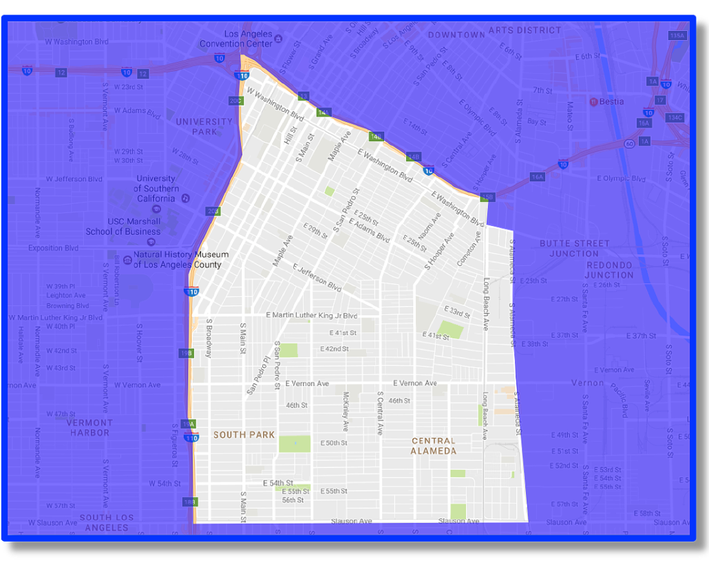 Our SE LA Recycla Service Zone Map - Ware Disposal